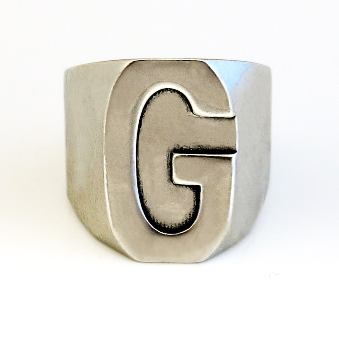 Initial Ring, Letter Ring, Chunky Ring, Alphabet Ring, G Ring, Initial ...