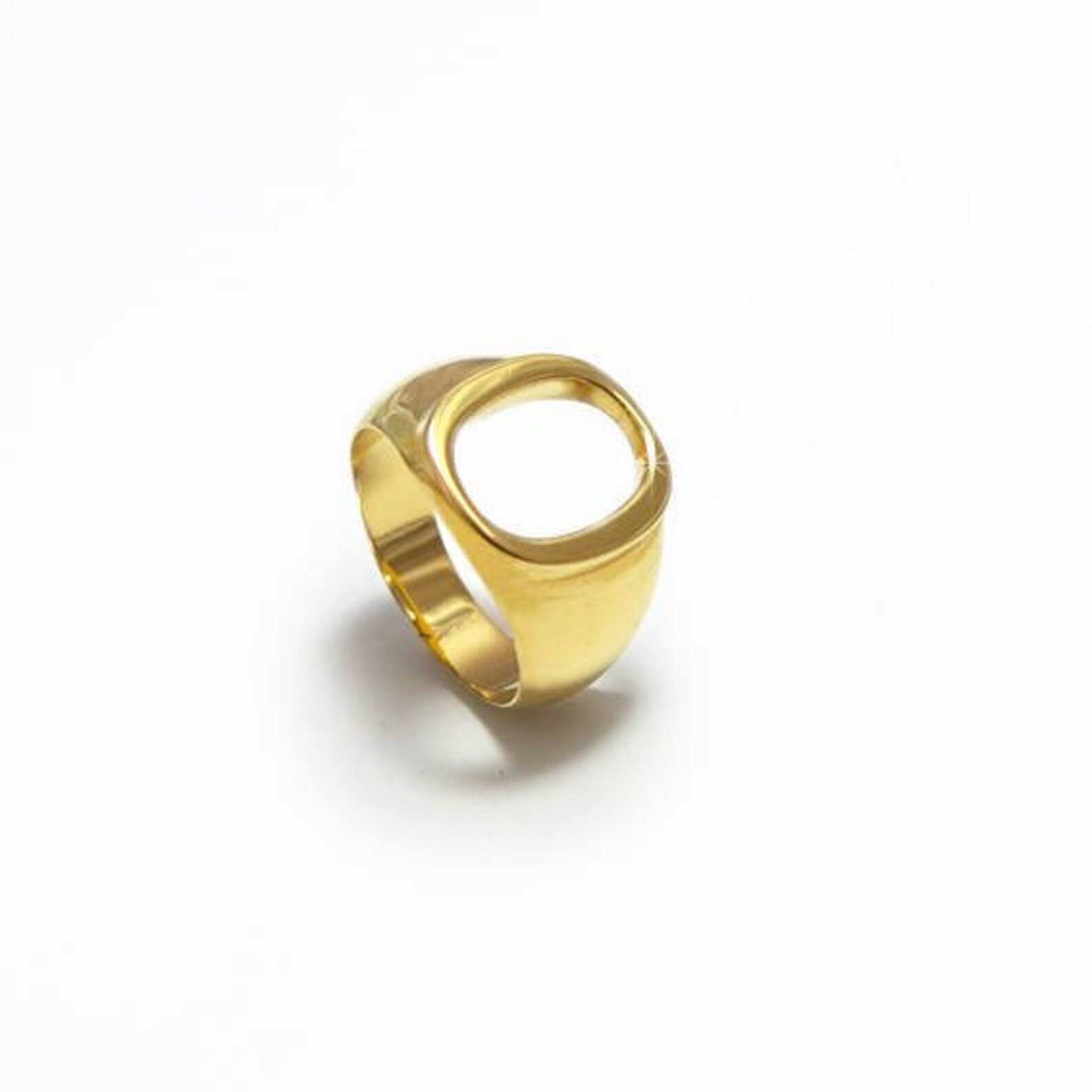 Gold Round Ring, Personalized Gold Ring, Personalized Letter, Initial ...