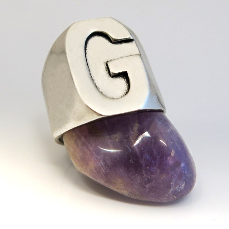 Initial Ring Letter Ring Chunky Ring Alphabet Ring G Ring - Etsy