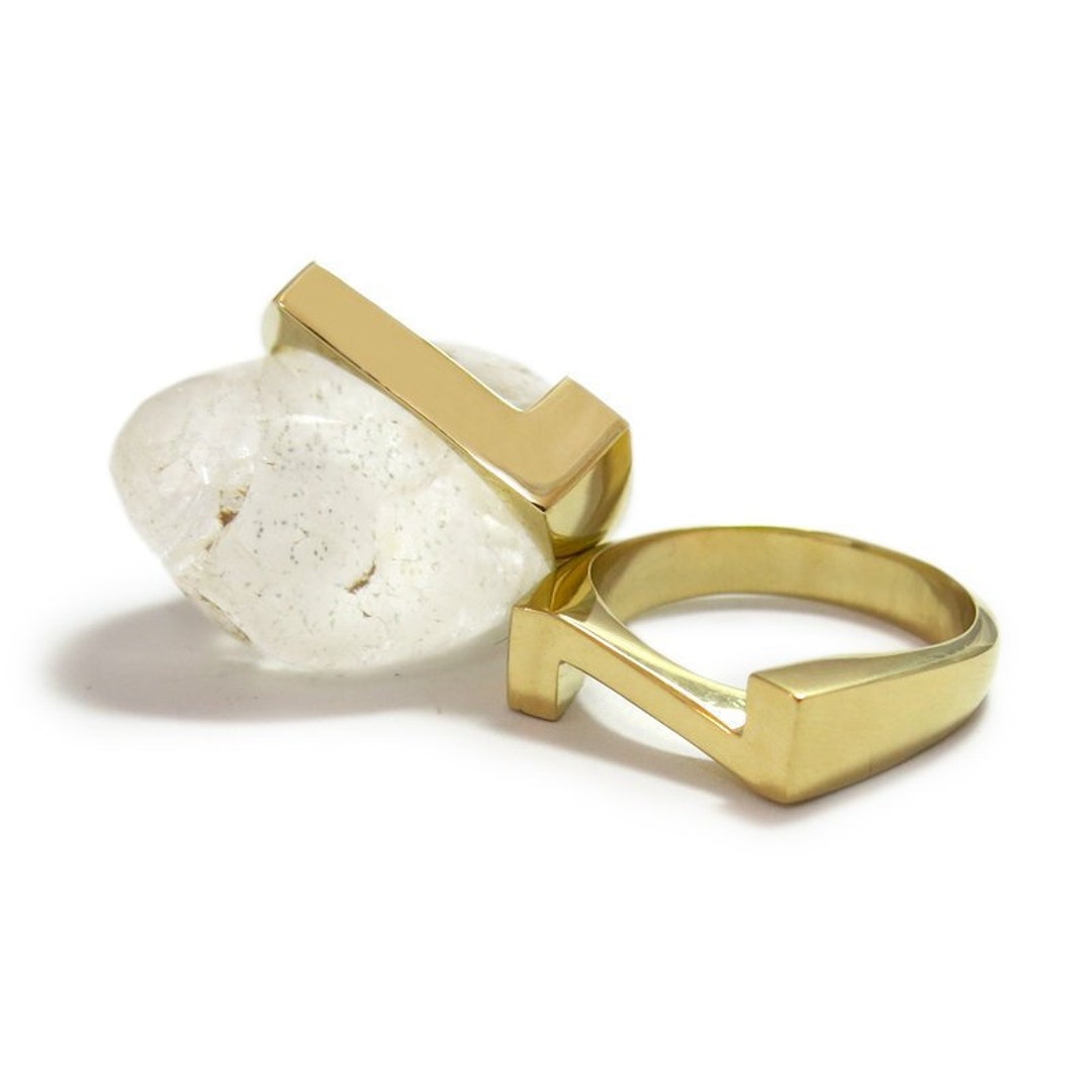 Initial Rings Set, Ring for Women, 2 Initials Rings, Initial Rings ...