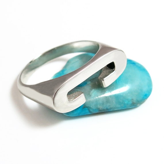 Initial Ring Gold Letter Ring Custom Initial Ring C Ring | Etsy