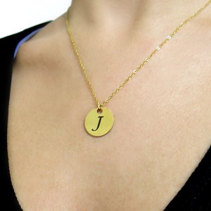 Engraved Initial Necklace, Custom Gold Necklace, Monogram Initial ...
