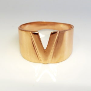 V Ring, Personalized Name Ring, Custom Initial Ring, Initial Gift ...