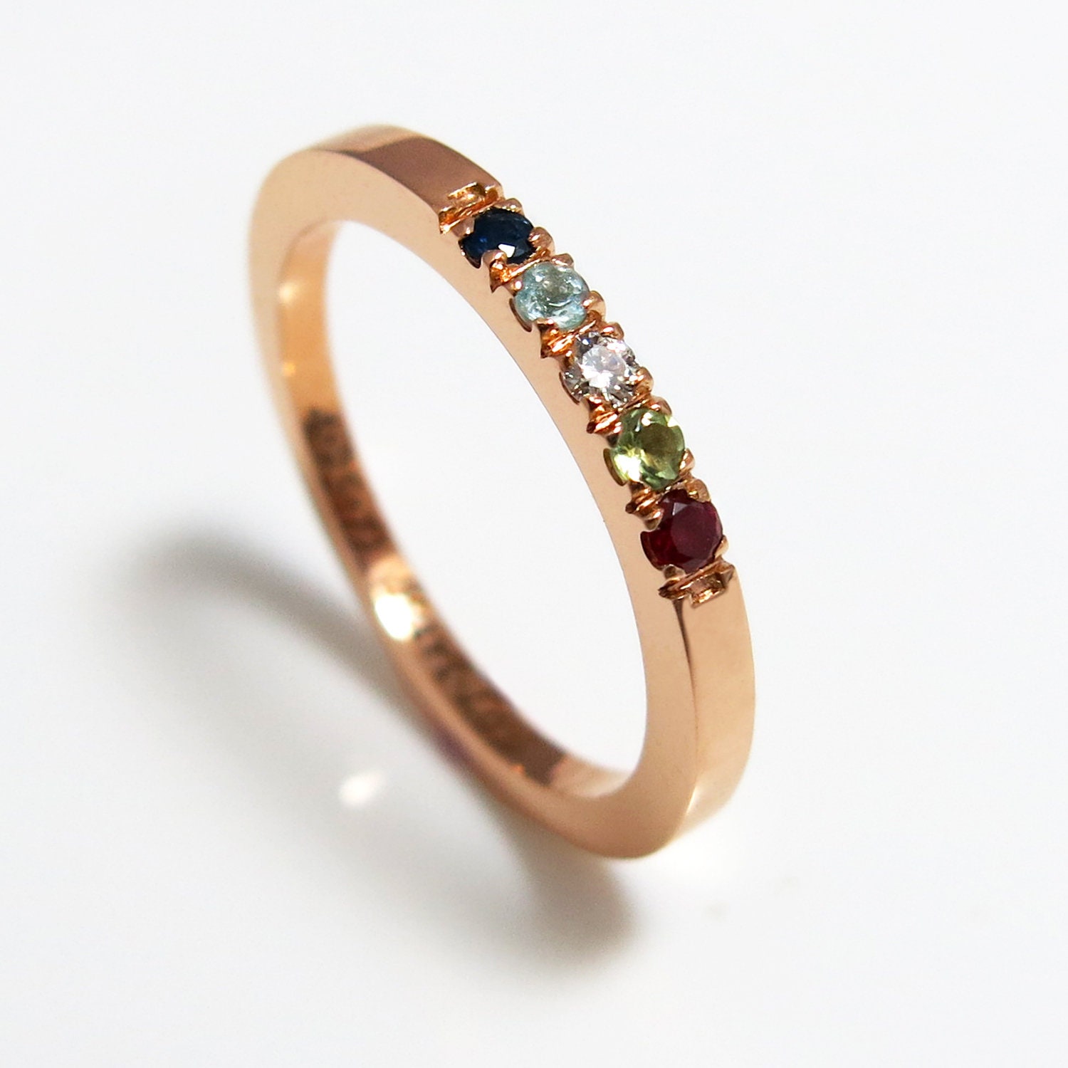 Birthstone Ring for Mom Rose Gold Birthstone Ring Mother - Etsy Israel