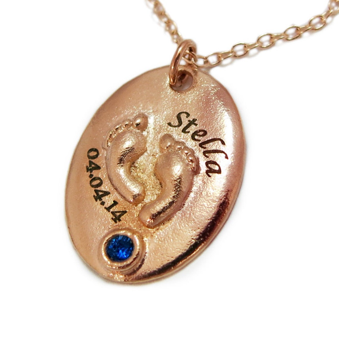 Custom Mom Necklace New Baby Necklace Rose gold Name | Etsy