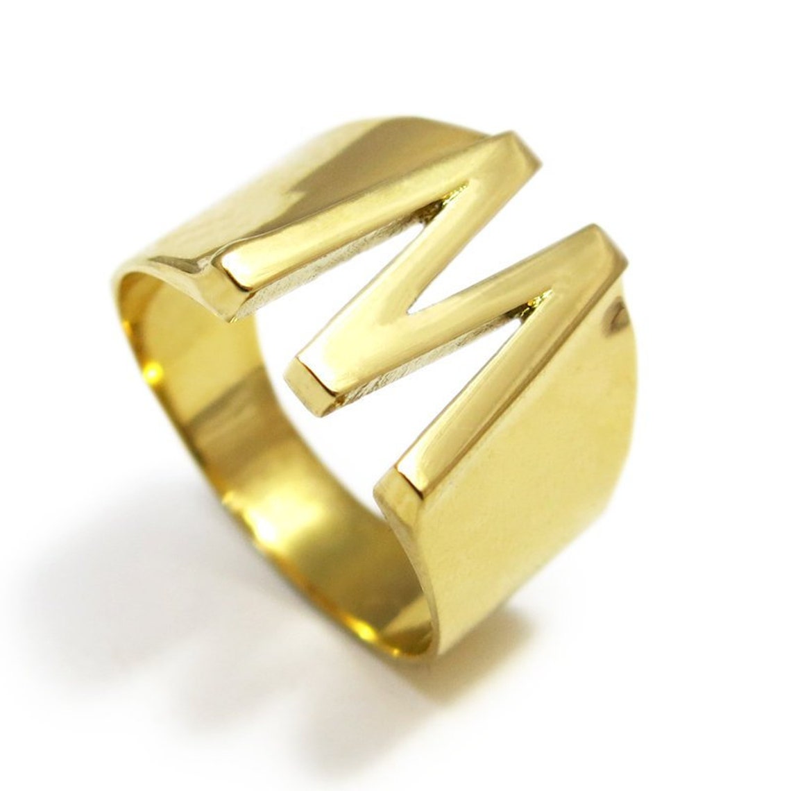 Initial Ring Silver Letter Ring Alphabet Ring Chunky - Etsy