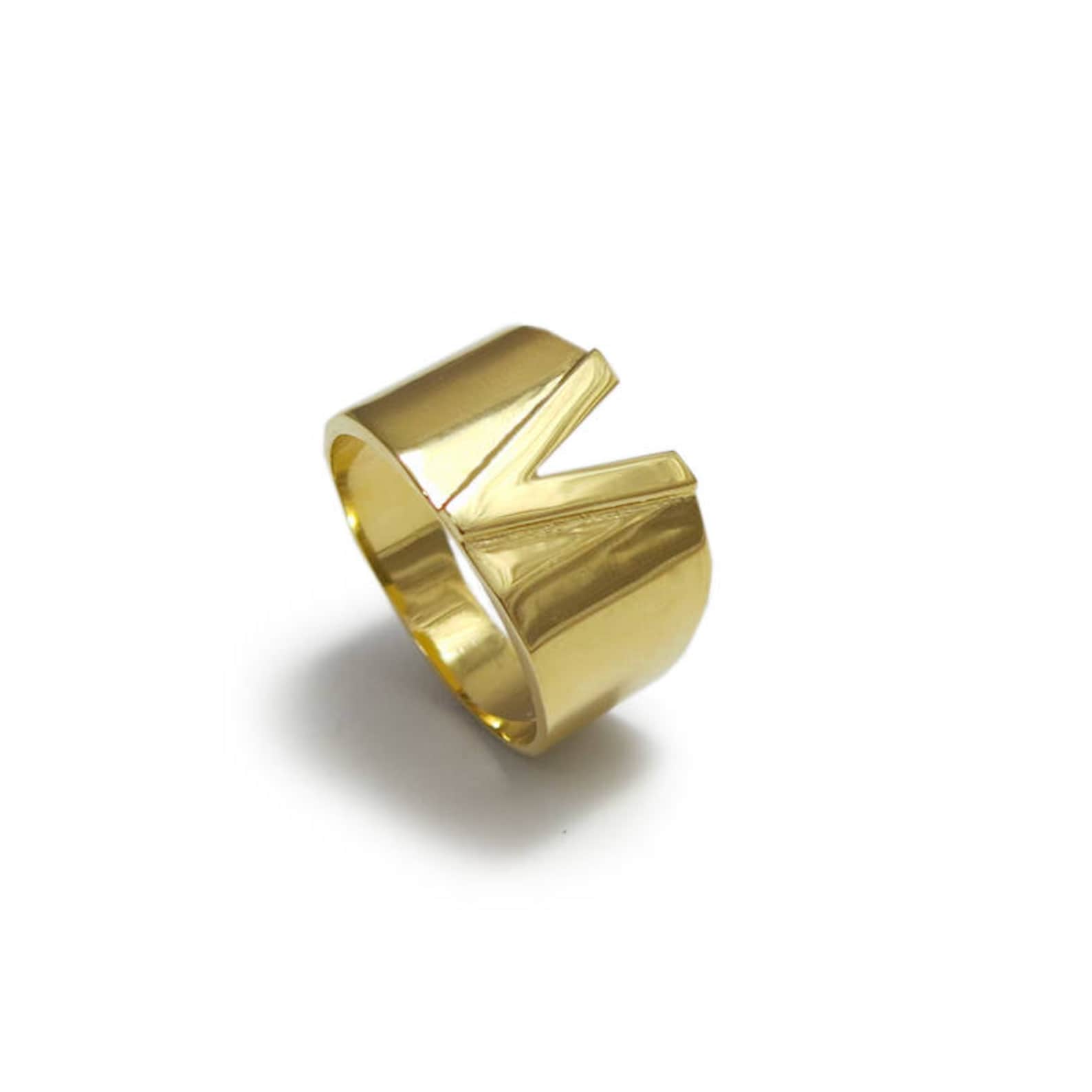 V Ring Personalized Name Ring Custom Initial Ring Initial - Etsy