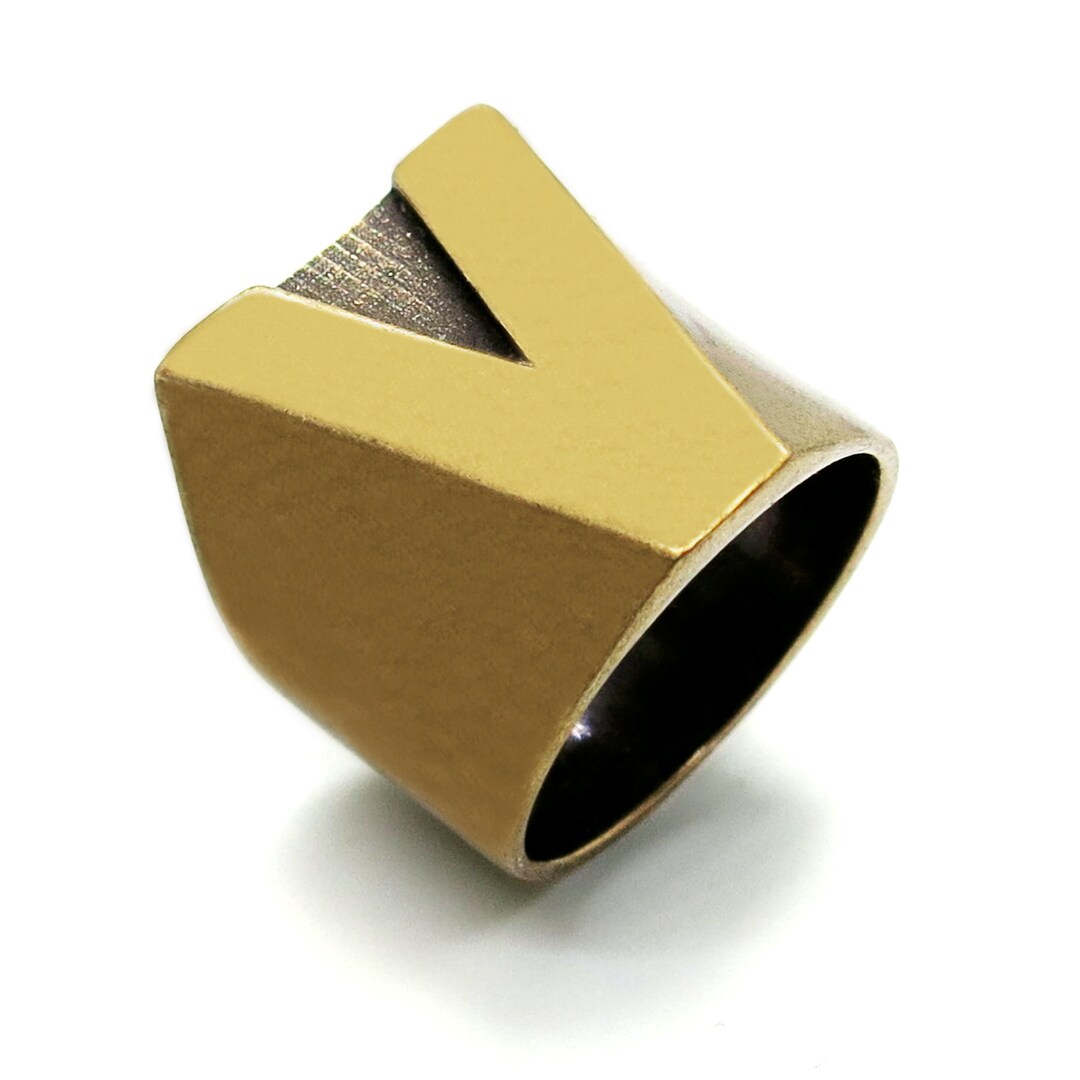 Initial Ring, Chunky Ring, Letter Ring, Alphabet Ring, Personalized ...