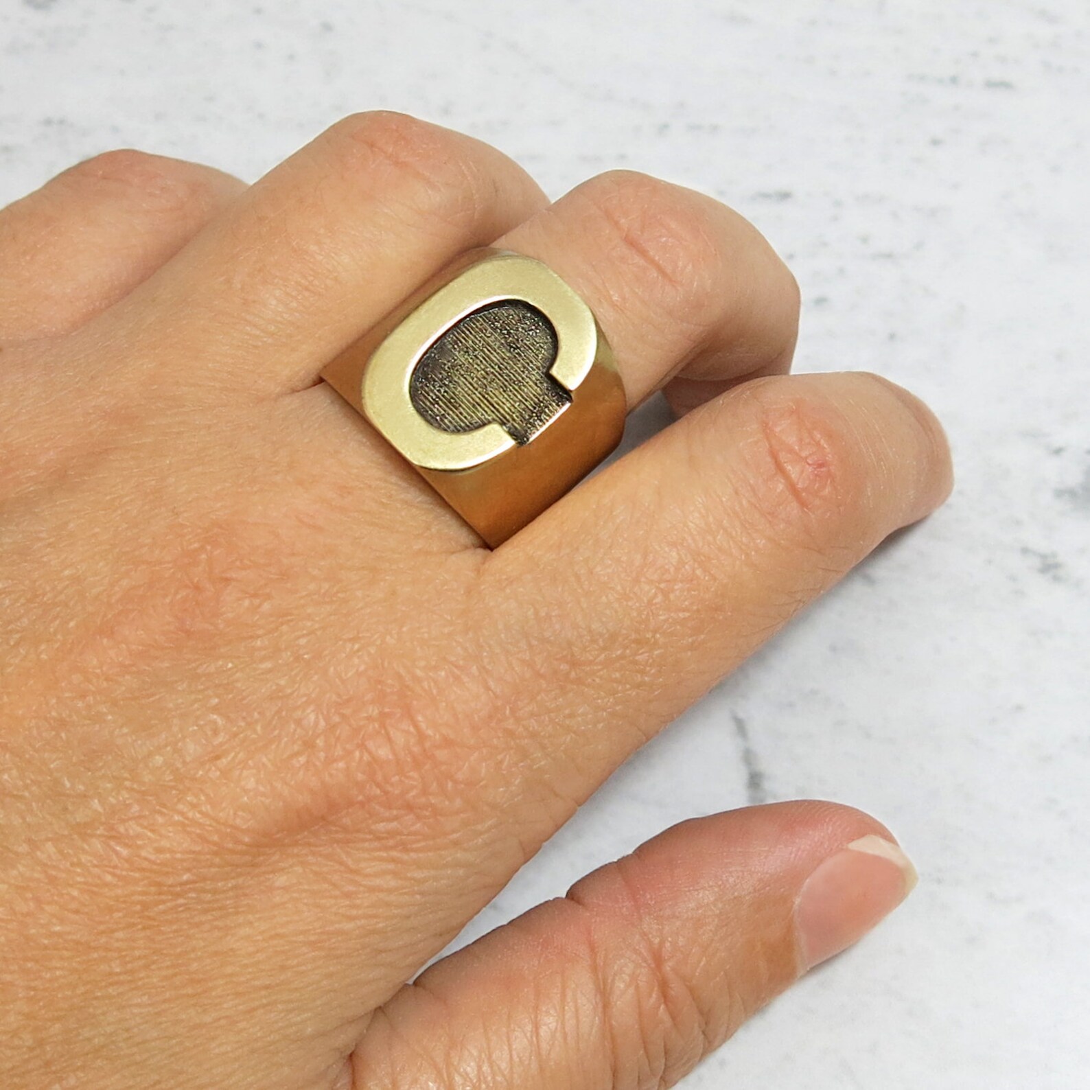 Initial Ring, Letter Ring, Chunky Initial Ring, C Ring, Man Initial ...