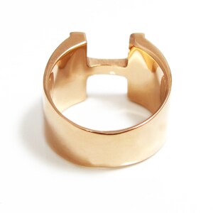 Custom Initial Ring, H Ring, Initial Ring, Initial Jewelry, Rose Gold ...