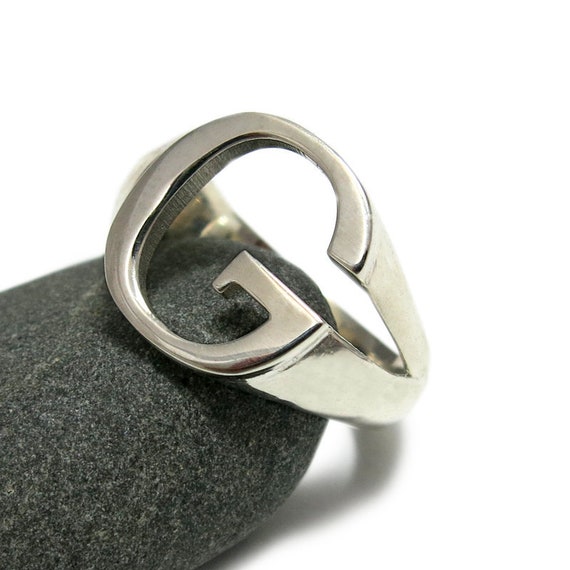 Gold Initial Jewelry Custom Gold Ring Gold Signet Ring White Gold Initial Monogram Ring Big Ring Custom Friendship Ring Gold G Ring. Etsy