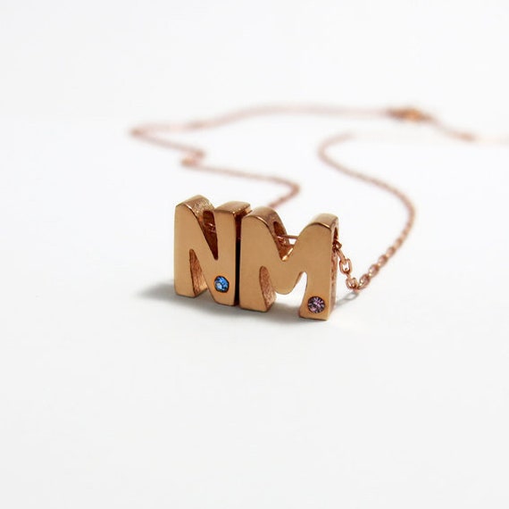 Gold Name Jewelry Gold Monogram Necklace Custom Gold - Etsy
