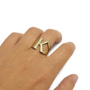 Initial Ring, Name Ring, Big Ring, Monogram Ring, Custom Initial Ring ...