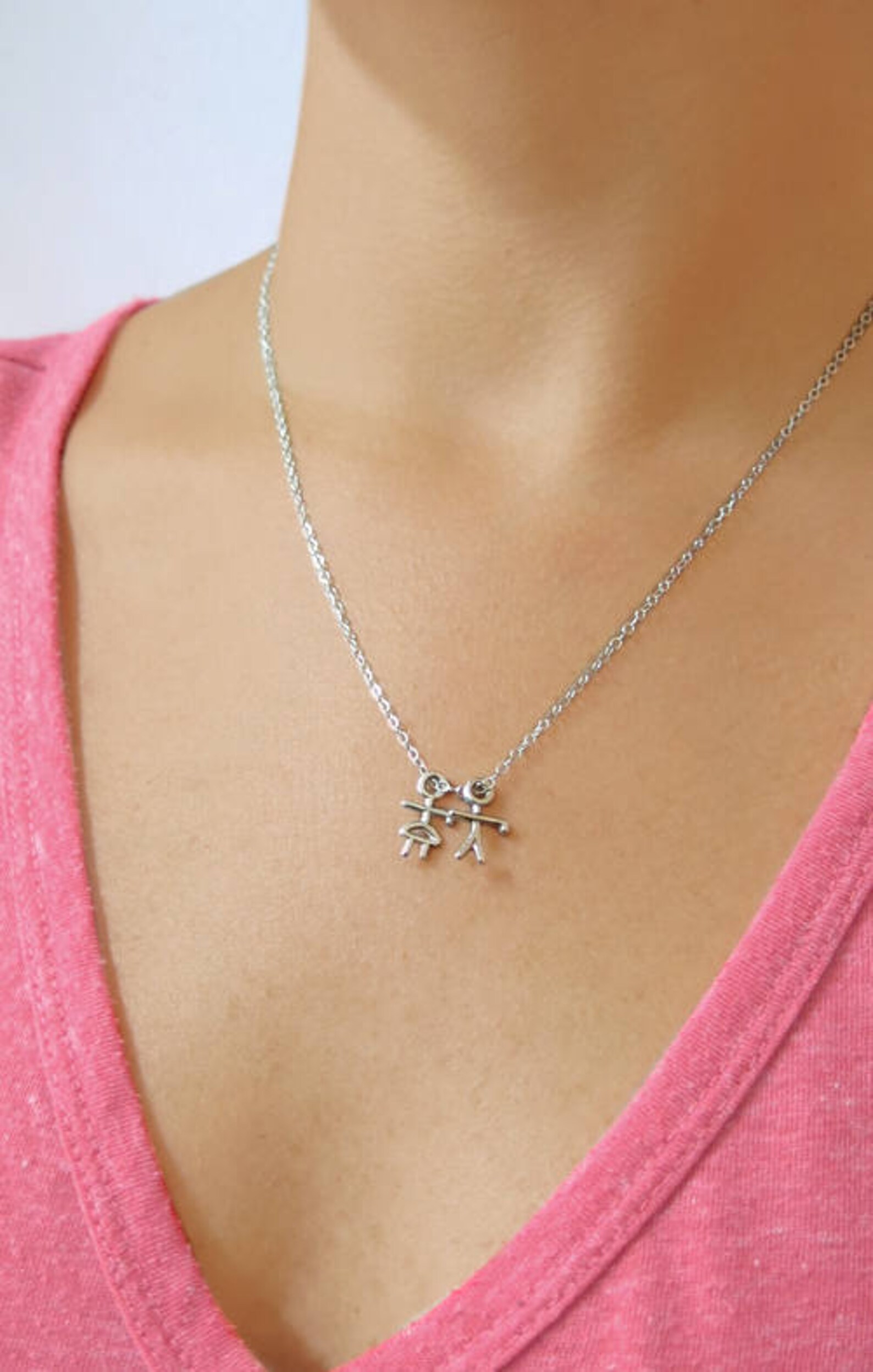 Girl Charm Necklace, Girl Pendant, Gift Necklace for Mom, Personalized ...