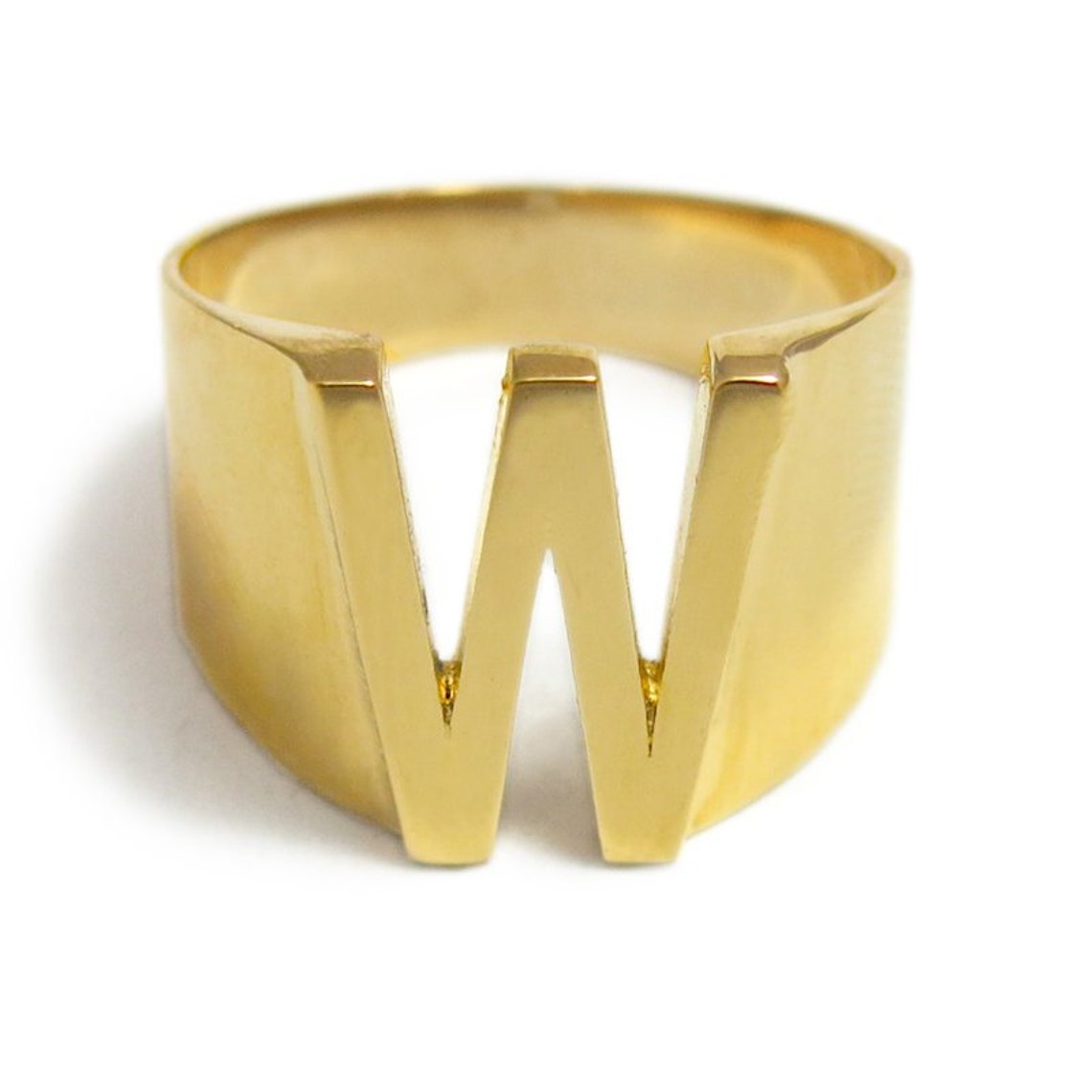 Personalized Initial Ring Custom Initial Ring Initial W - Etsy