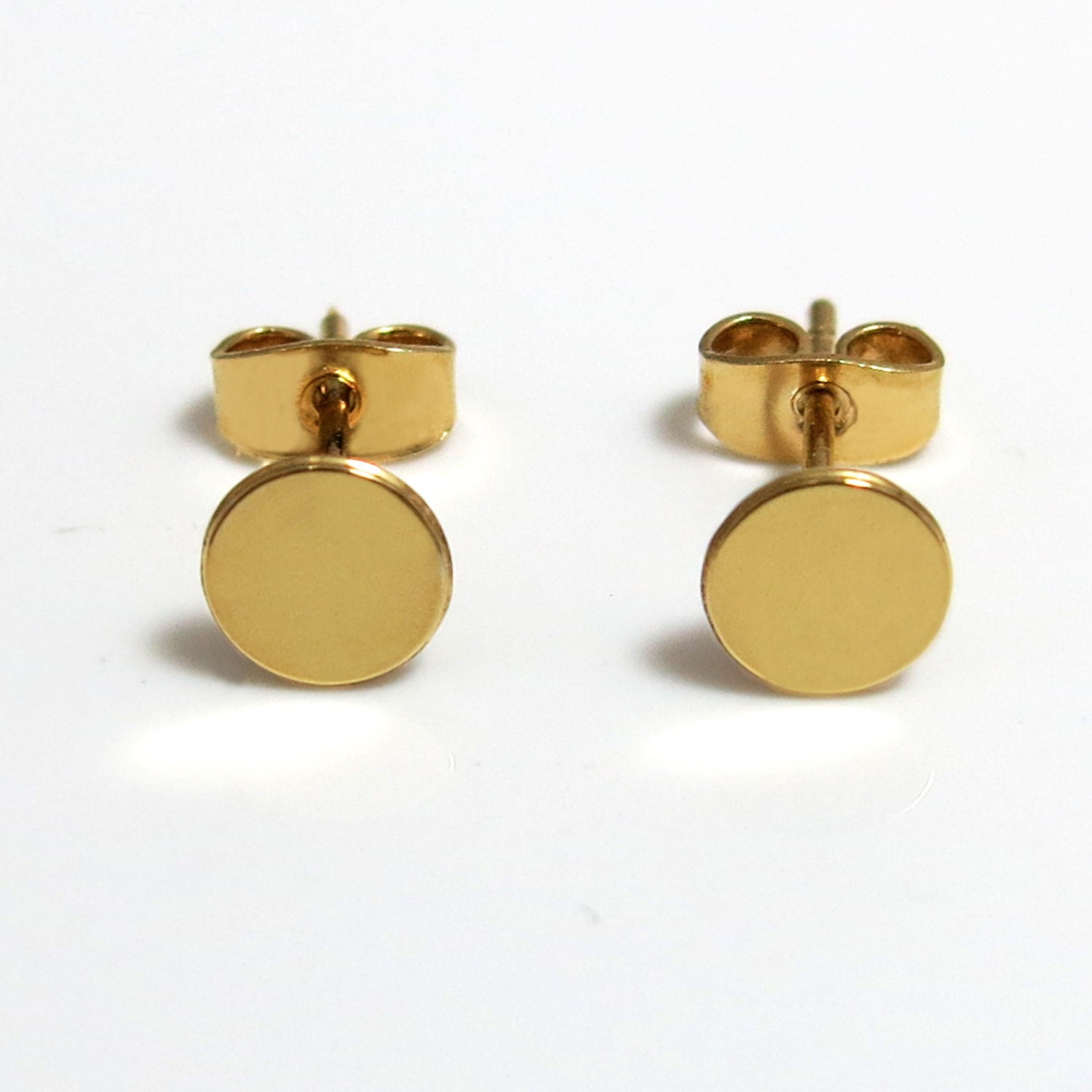 Gold-Kreis Ohrstecker Runde Ohrstecker kleine Gold Ohrringe | Etsy