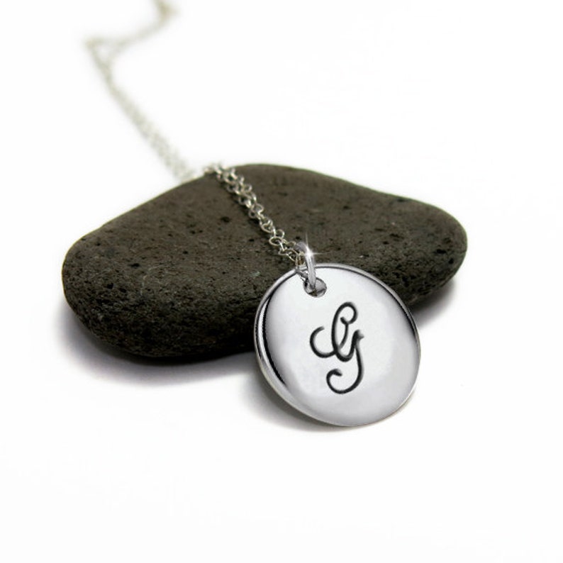 Initial Name Necklace Silver Initial Necklace Monogram | Etsy