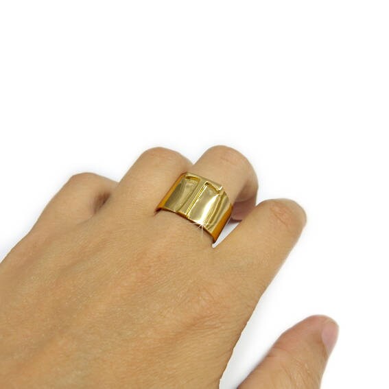Custom Initial Ring Letter Ring Men Initial Ring | Etsy