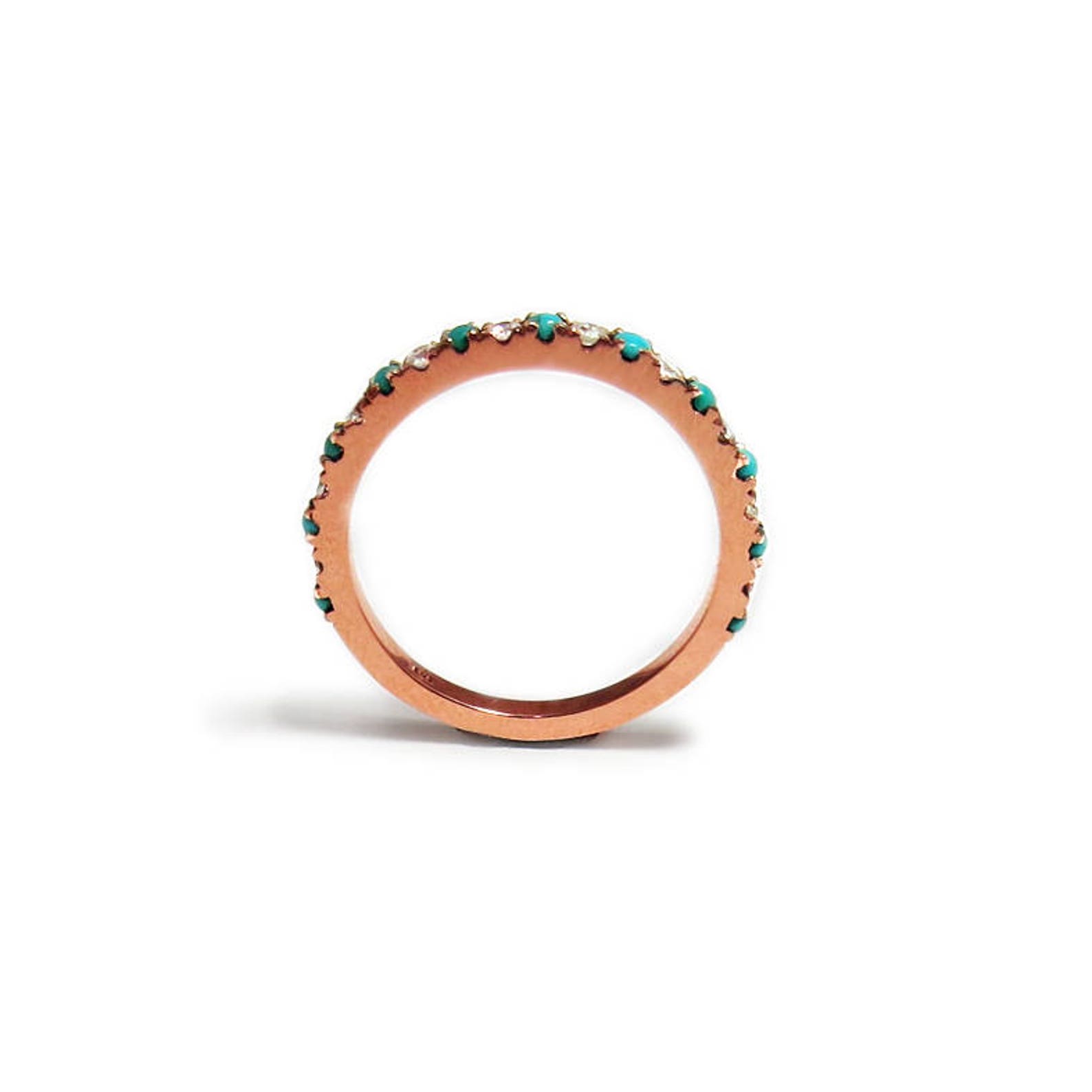 Stackable Wedding Ring Stackable Gemstone Ring Rose Gold | Etsy