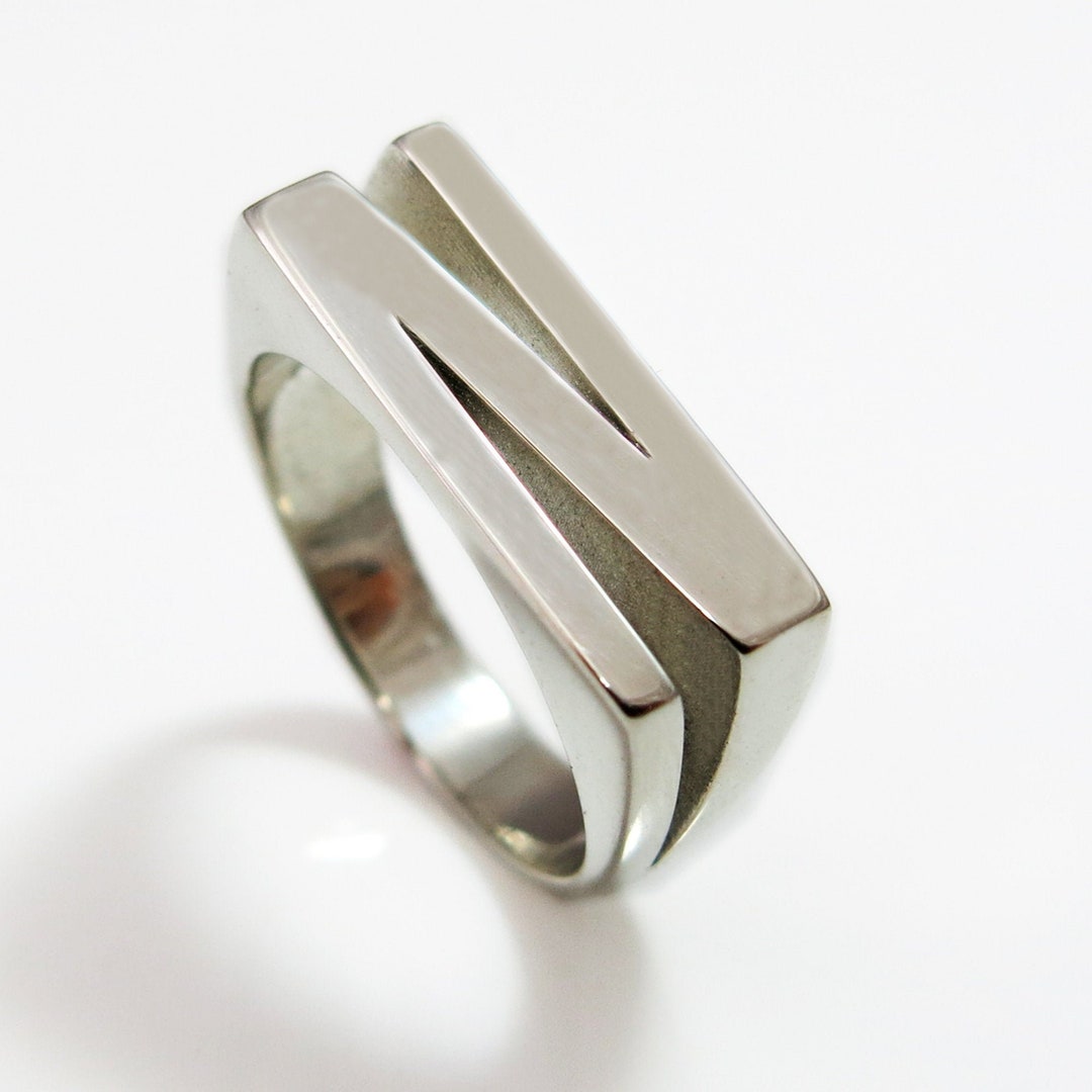 Initial Ring, Letter Ring, Chunky Ring, Alphabet Ring, Initial Jewelry ...