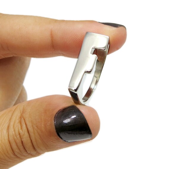 F Ring Personalized Initial Ring Custom Initial Ring Letter - Etsy