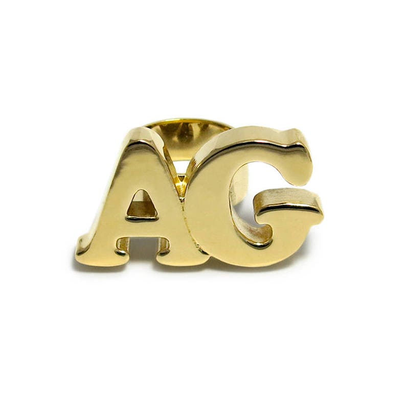 Name Ring Custom Initial Ring 2 Letter Ring Monogram - Etsy