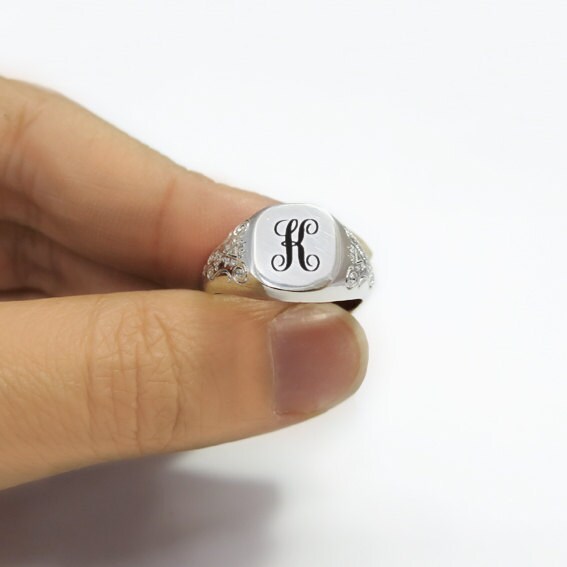 Monogram Ring, Initial Ring, Vintage Style Ring, Signet Ring, Best ...