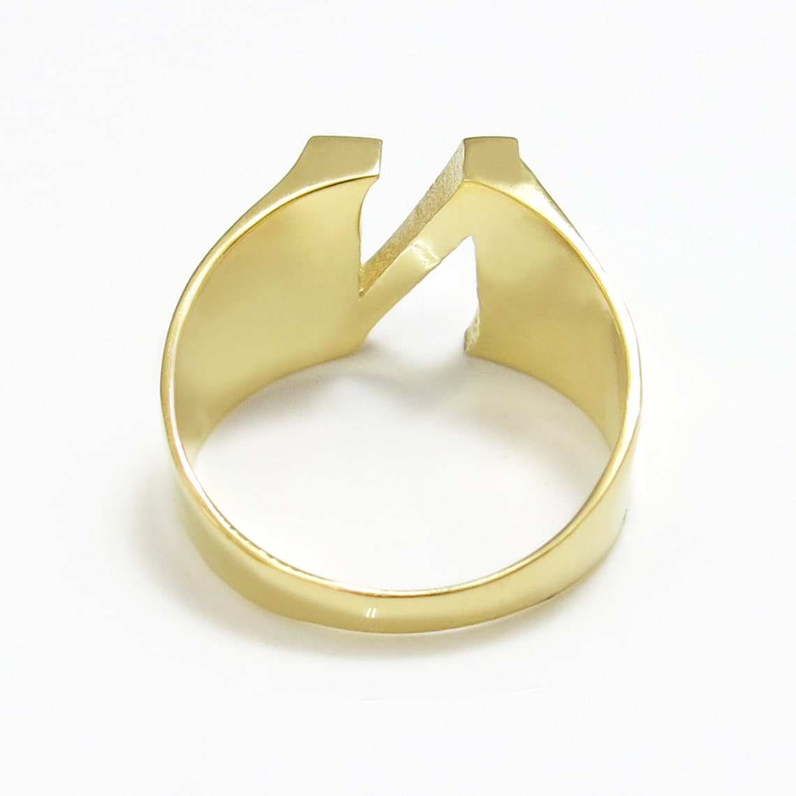 Gold Initial Ring Letter Ring Custom Initial Ring N Ring - Etsy