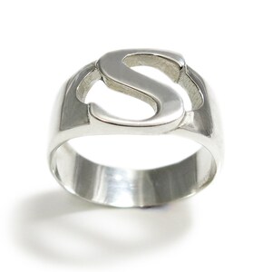 Silver Initial Ring, Letter Ring, Initial Ring, Initial Signet Ring ...