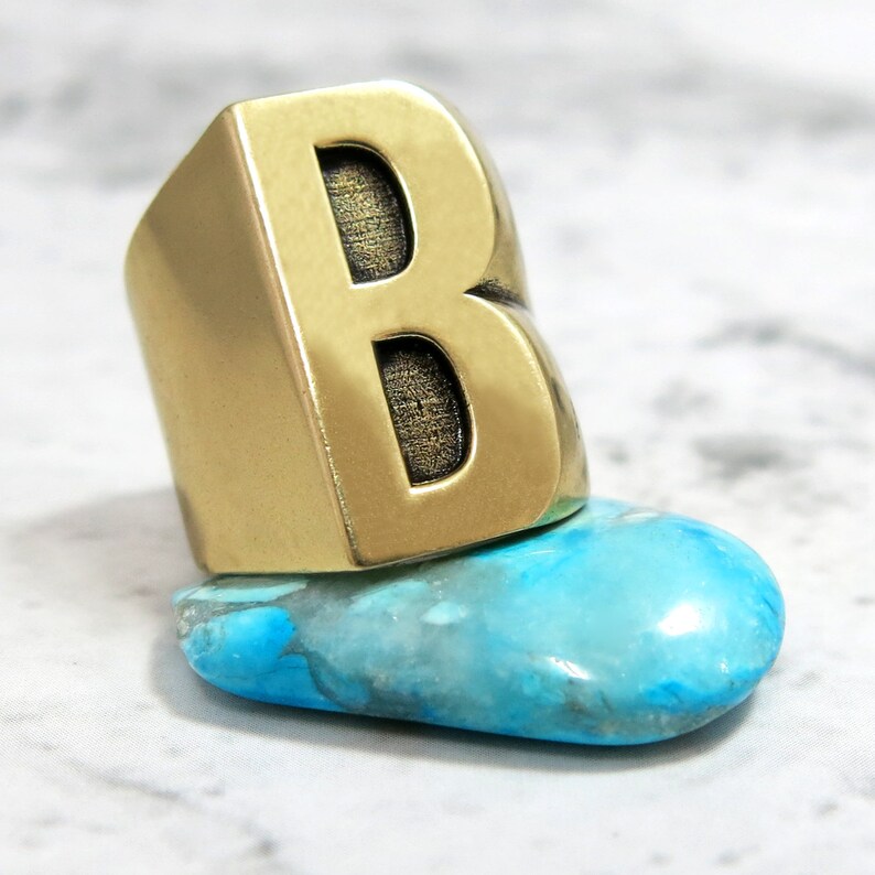 Initial Ring, Chunky Ring, Letter Ring, Alphabet Ring, Personalized ...