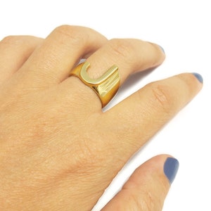 Custom Gold Ring, Initial Ring, J Ring, Personalized Gold Ring, Gold ...
