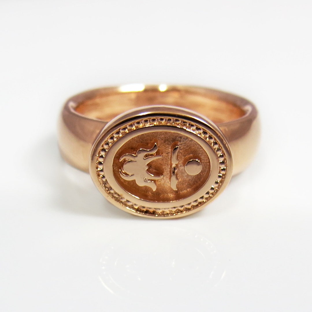 Egypt Ring, Antique Signet Ring, Rose Gold Signet Ring, Egypt Jewelry ...