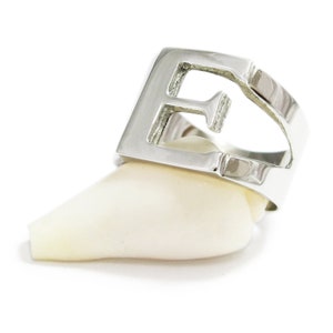 E Ring, Initial Ring, Custom Silver Ring, Initial Gift for Women ...