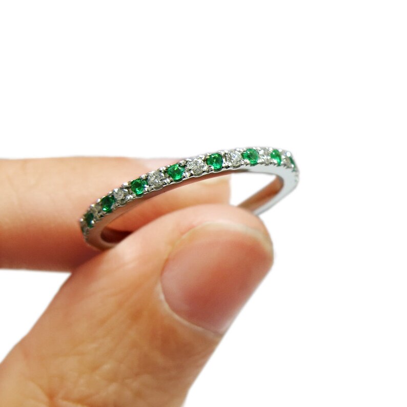 Emerald gemstone ring Emerald diamond ring Gemstone wedding | Etsy