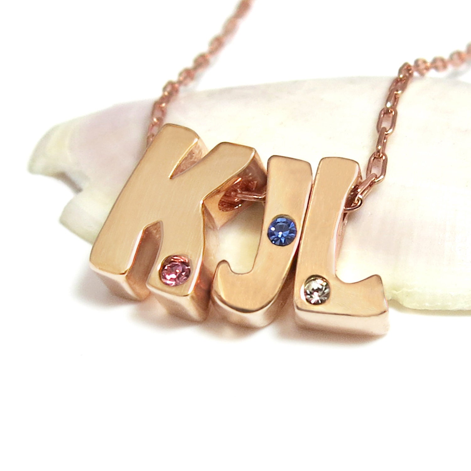 Rose Gold Initial Necklace Initial Necklace Initial Necklace - Etsy Israel