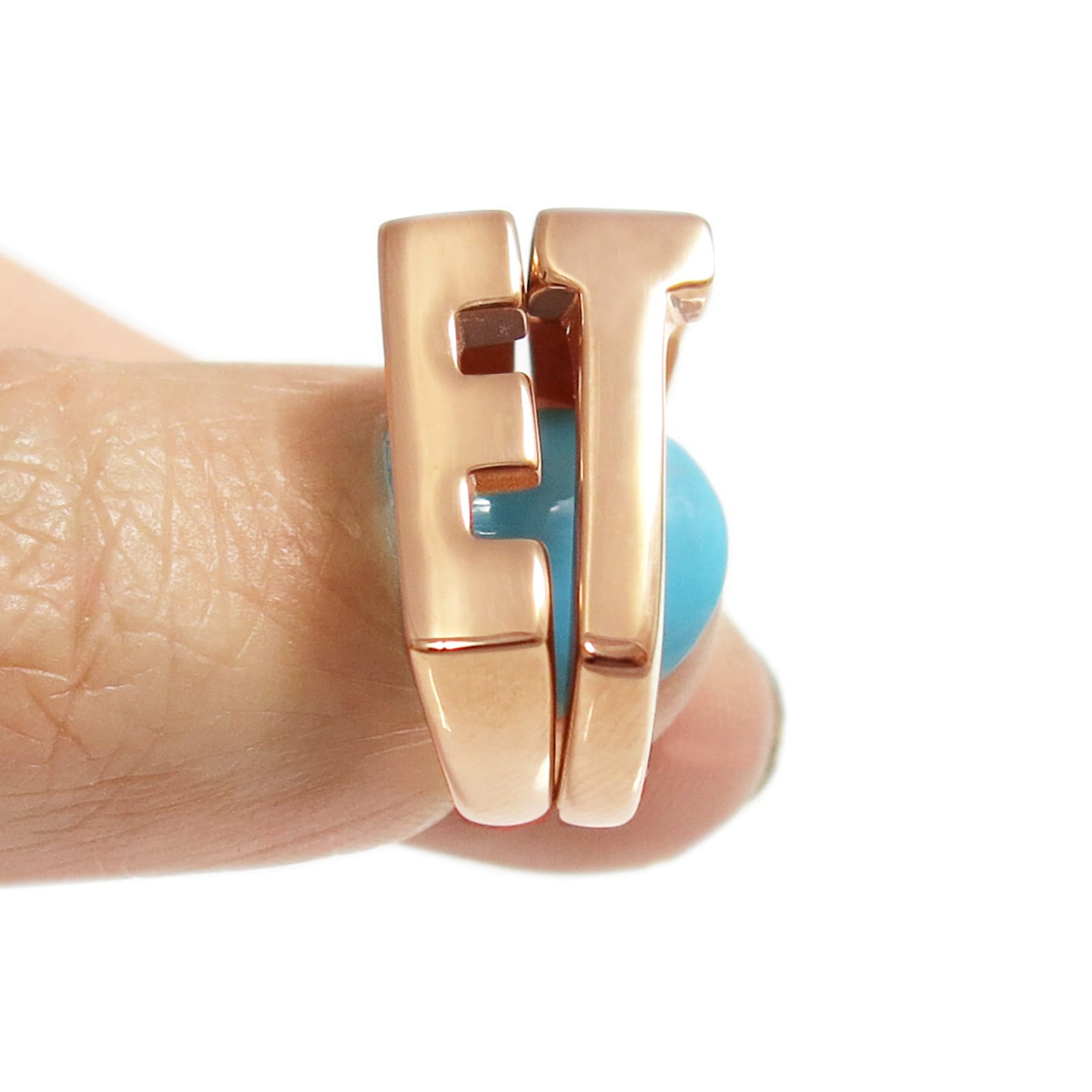 Rose Gold Initial Rings, Letter Rings, Stackable Initial Rings, Initial ...
