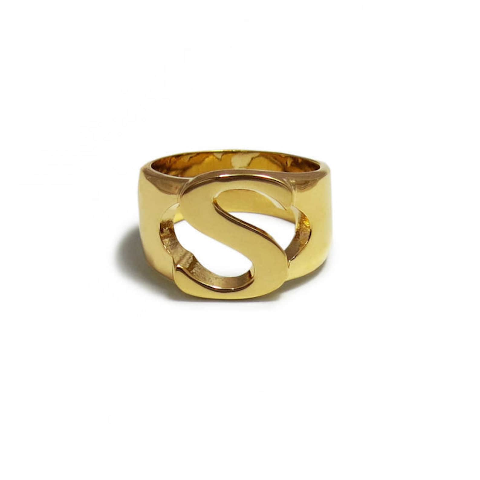 Gold Initial Ring Custom Initial Ring Letter Ring Initial - Etsy Israel