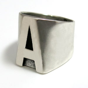 Initial Ring, Chunky Ring, Alphabet Ring, Silver Letter Ring ...