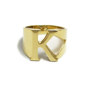 Initial Ring, Name Ring, Big Ring, Monogram Ring, Custom Initial Ring ...