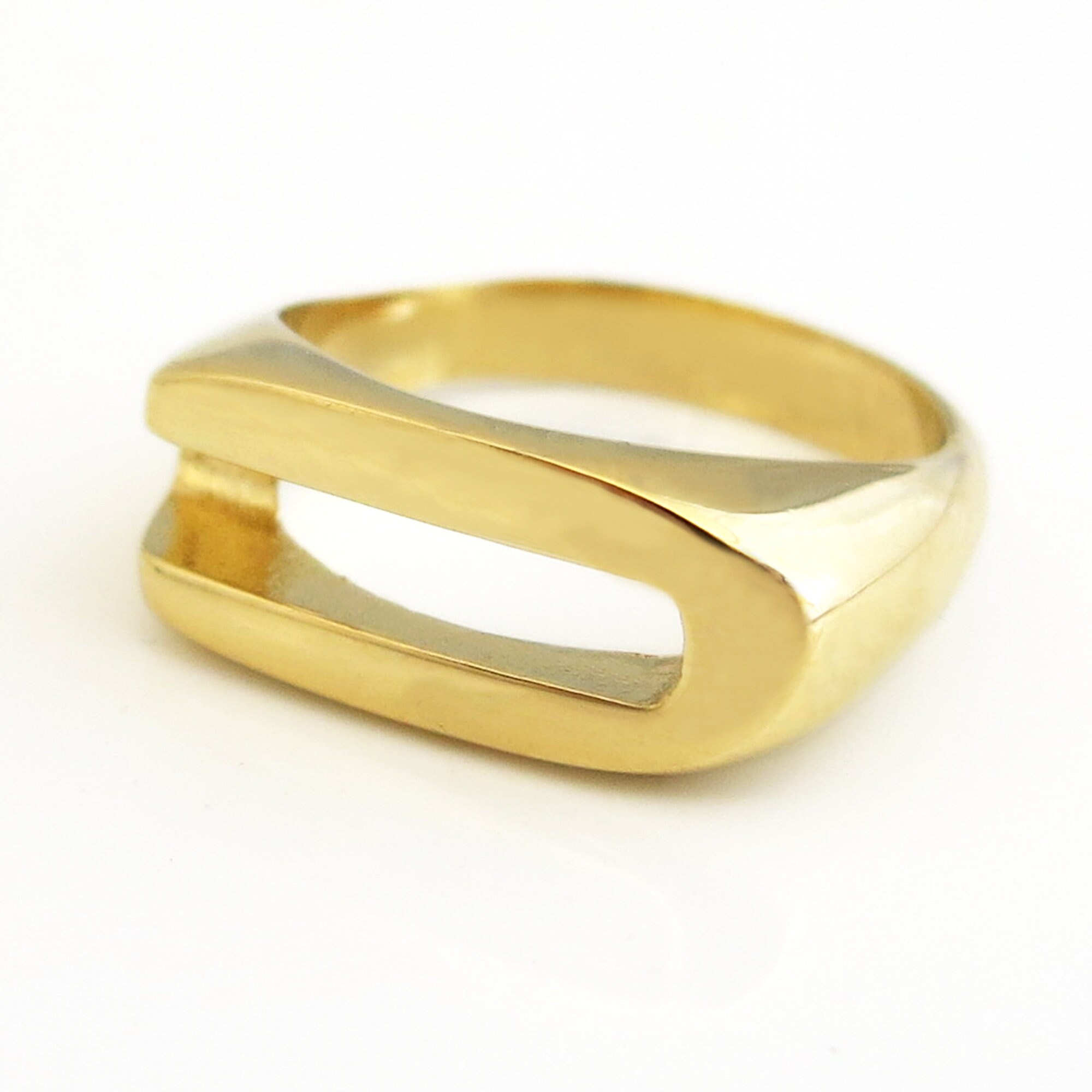 14K Gold Initial Ring Letter Ring Alphabet Ring Initial | Etsy