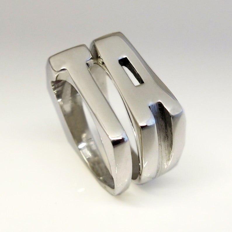 Initial Rings, Chunky Initial Rings, Stacking Initial Rings, Silver ...