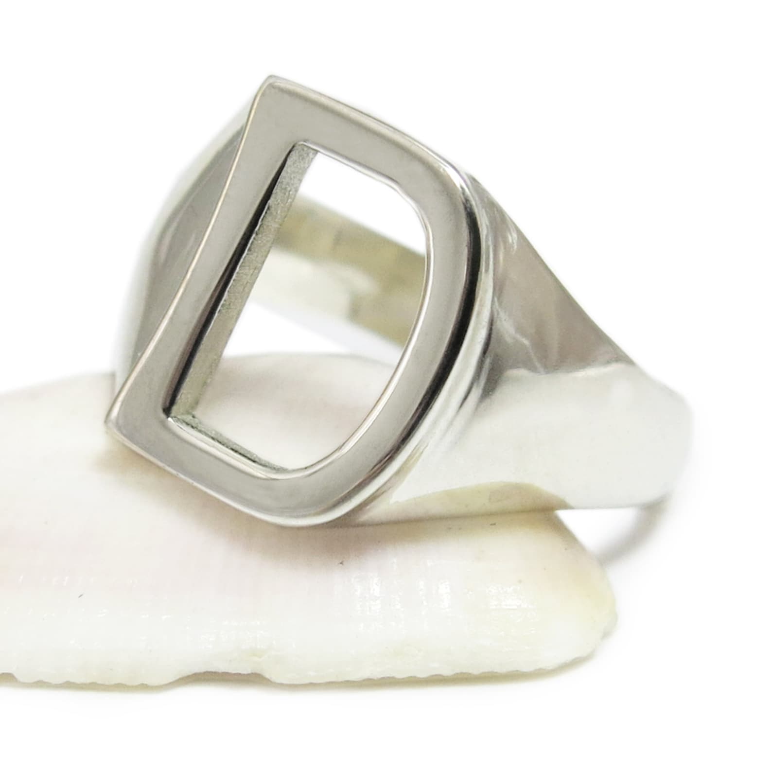 Silver Initial Ring Letter Ring Initial Ring Monogram Ring - Etsy