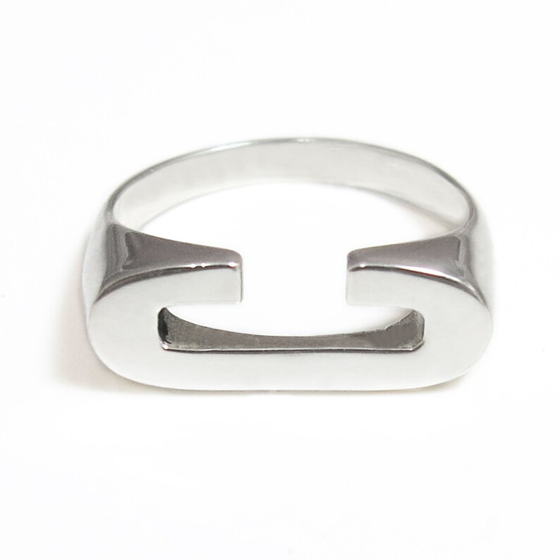 Initial Ring Silver Letter Ring C Ring Initial Jewelry - Etsy