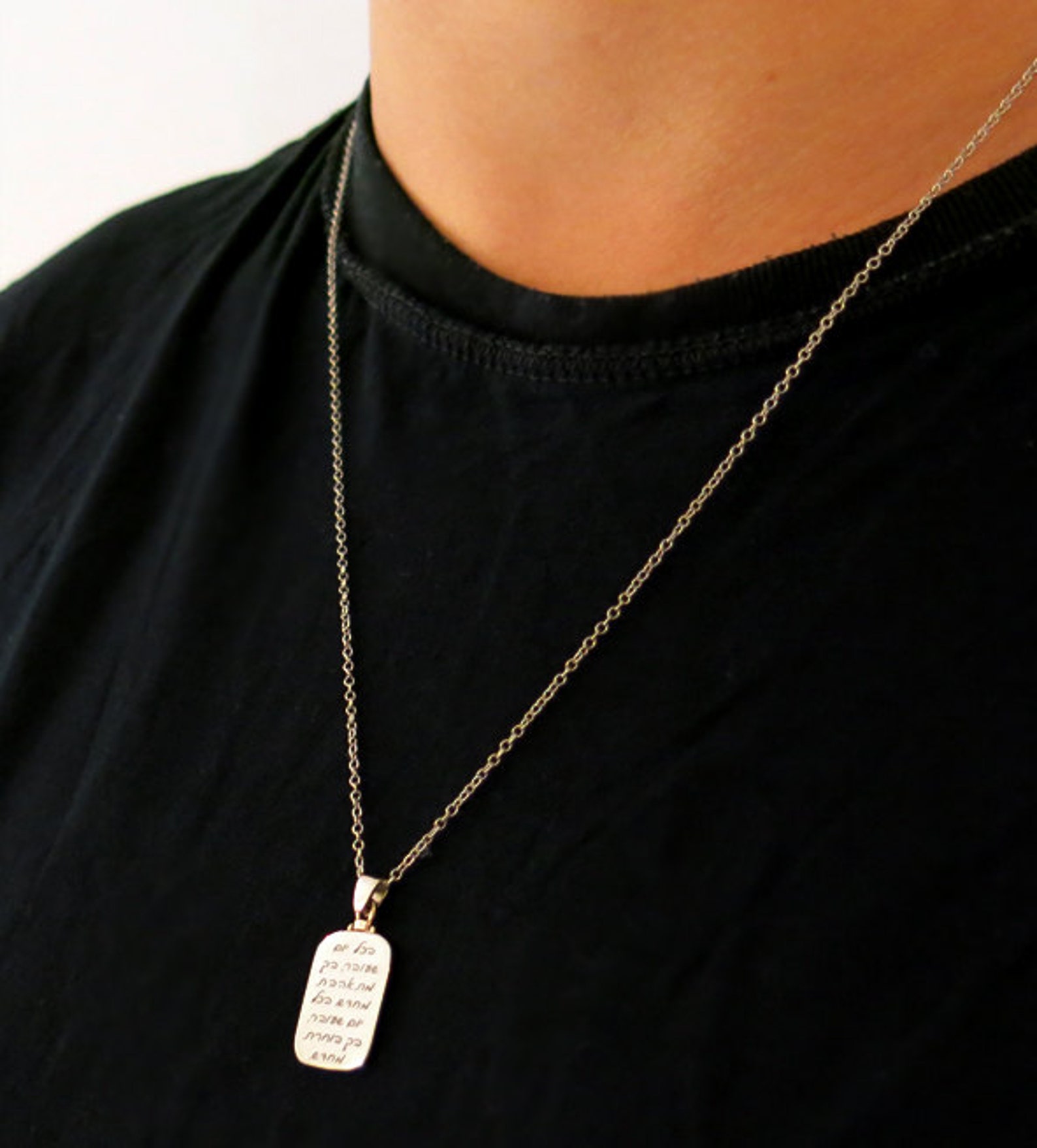 Personalized Necklace for Men Silver Tag Necklace Gift for - Etsy