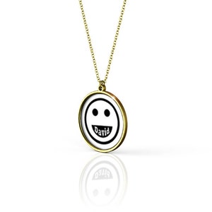 Smile Necklace, Name Necklace for Kids, Happy Face Necklace ...