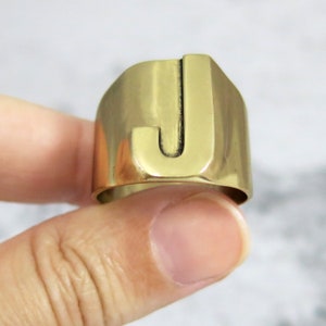 Initial Ring, Letter Ring, Initial Ring Men, Alphabet Ring, Personalize ...