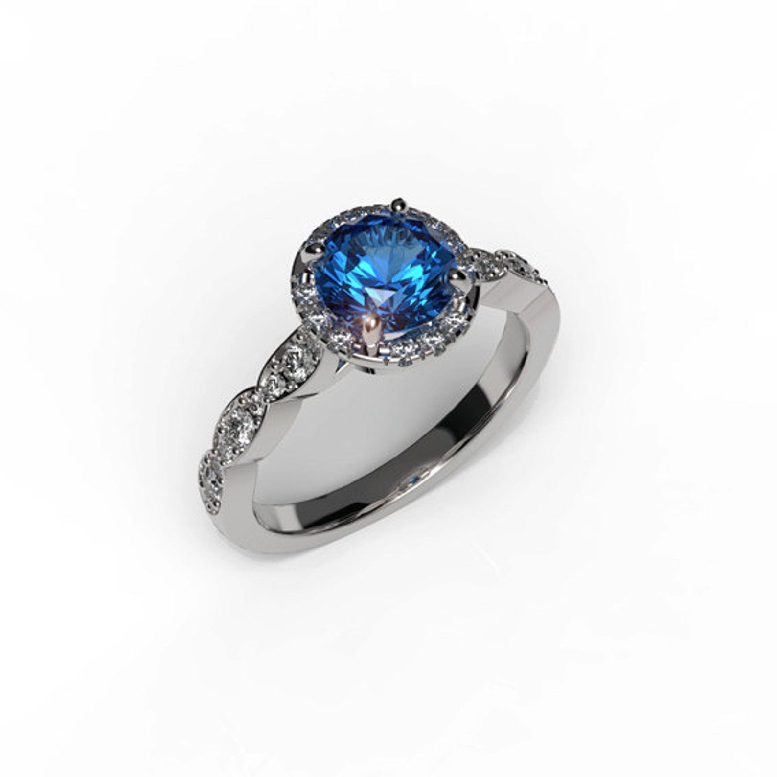 Sapphire Engagement Ring Sapphire Gold Ring Unique | Etsy