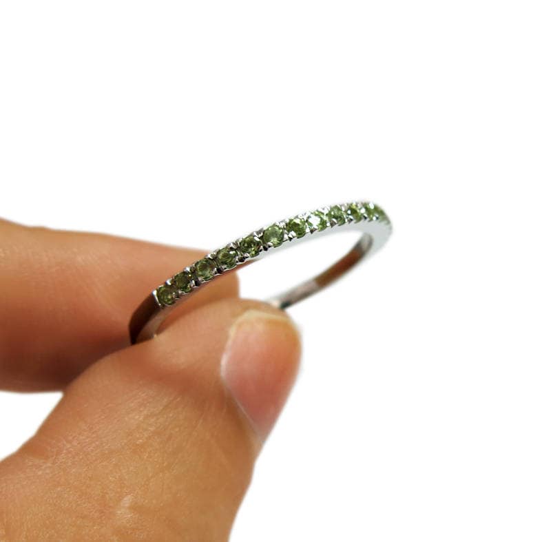 Stackable eternity ring Birthstone stackable ring Gemstone | Etsy