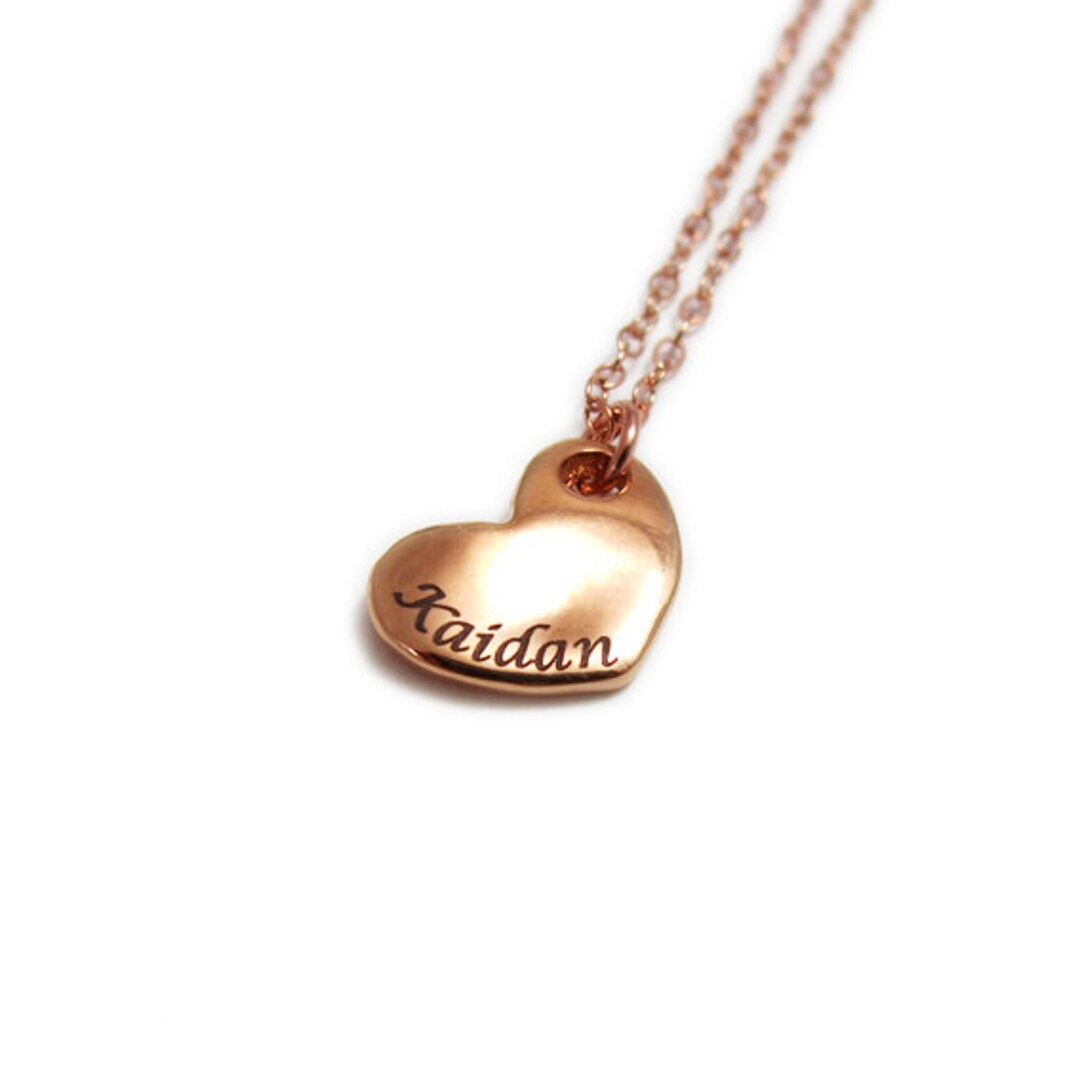 Personalized Heart Necklace, Custom Heart Necklace, Love Necklace ...