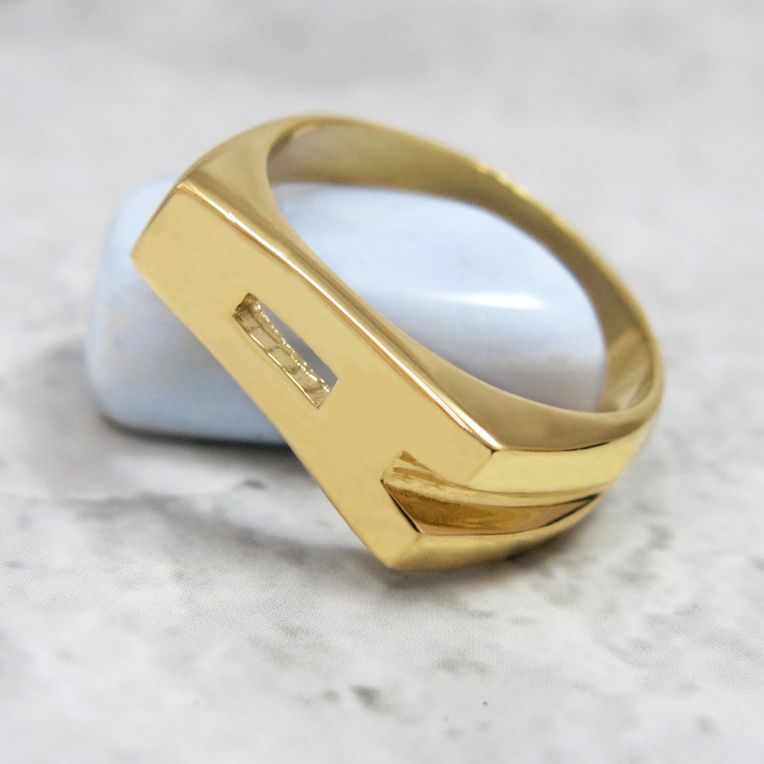 14K Gold Initial Ring, Gold A Ring, Gold Letter Ring for Women, Gold ...